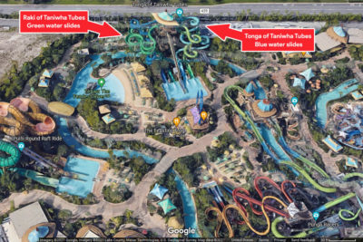 Universal Volcano Bay Taniwha Tubes - Raki and Tonga