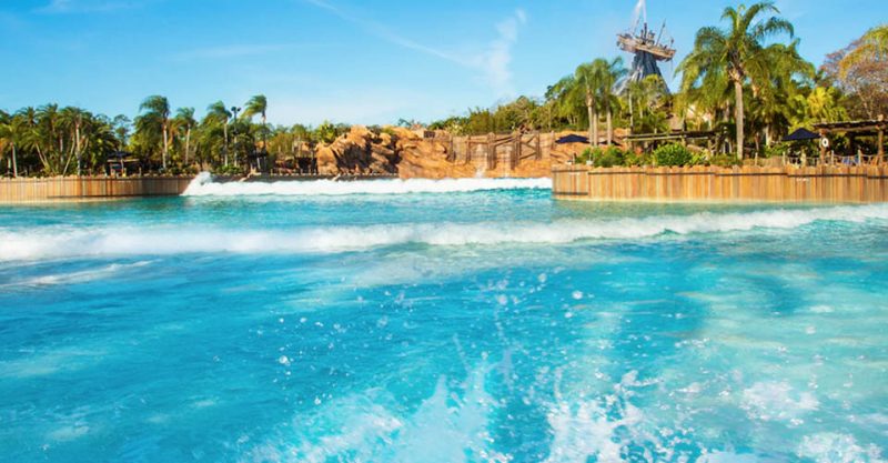 Typhoon Lagoon Wave and Surf Pool - continuous waves, surf school